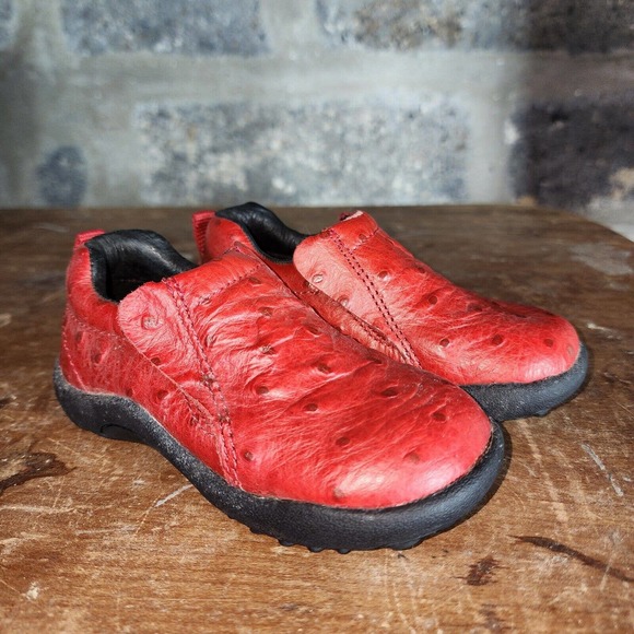 Roper | Shoes | Roper Infant Toddler Sz 6 Red Leather Moc Ostrich Shoes ...